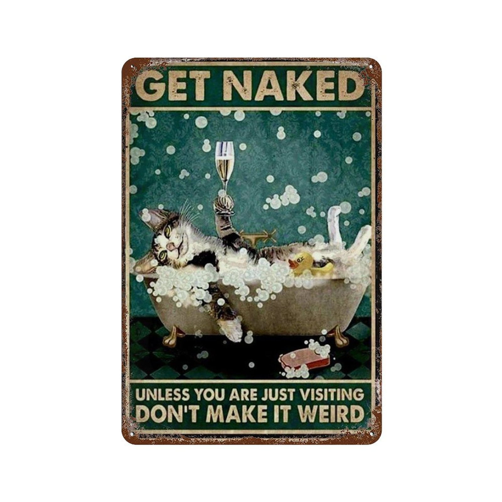 Vintage Tin Sign Hilarious Cat Themed Plaques Funny Metal Tin Sign Wall ...
