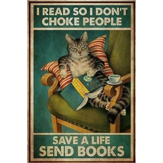 Vintage Tin Sign I Read So I Don T Choke People Retro Wall Decor For ...