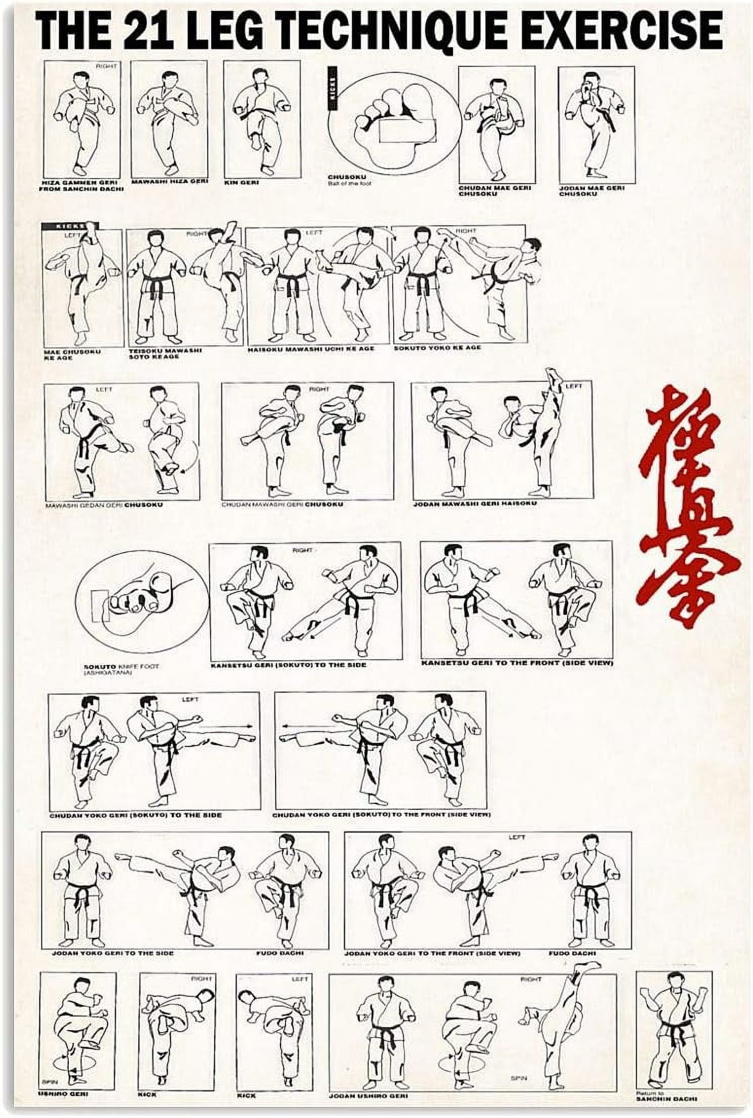 Vintage Tin Sign Karate Knowledge Martial Arts Hall The Leg Technique ...