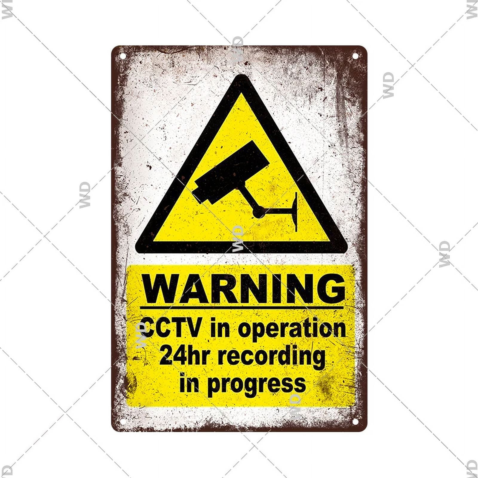 Vintage Tin Sign Metal Plate Caution Zone Warning Children Vedio Retro ...
