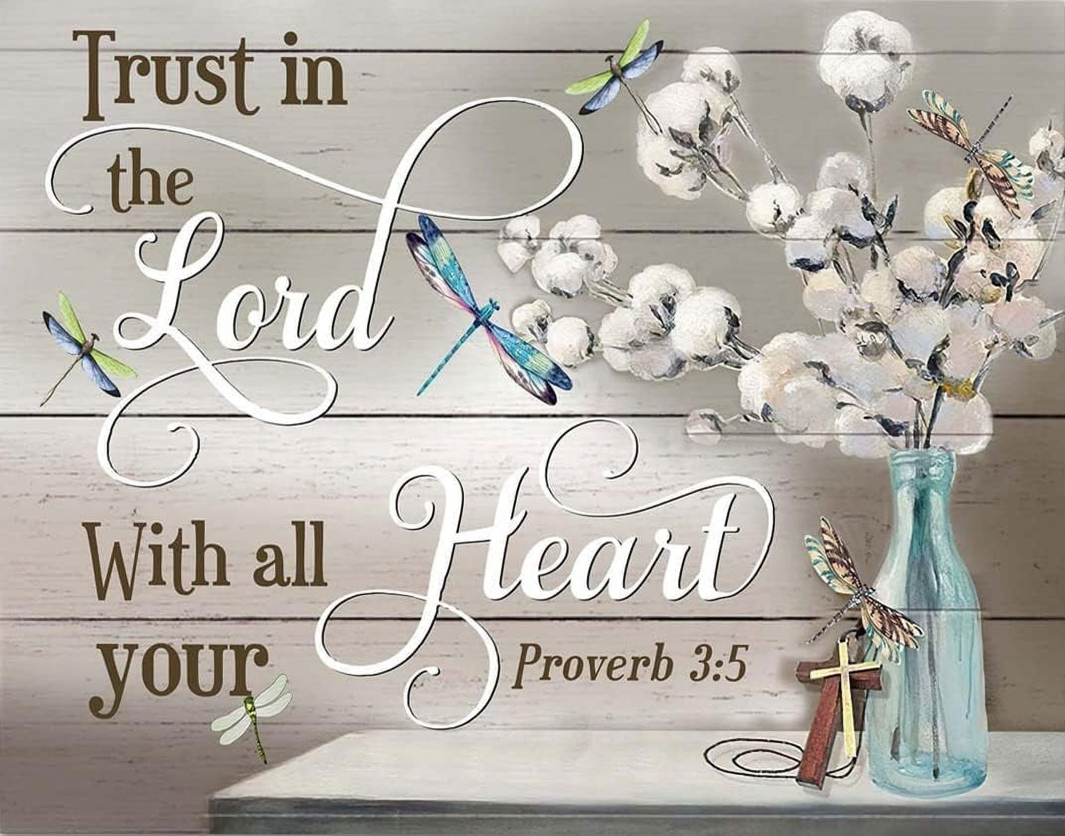 Vintage Tin Sign Metal Poster Plaque Trust in The Lord with All Your ...