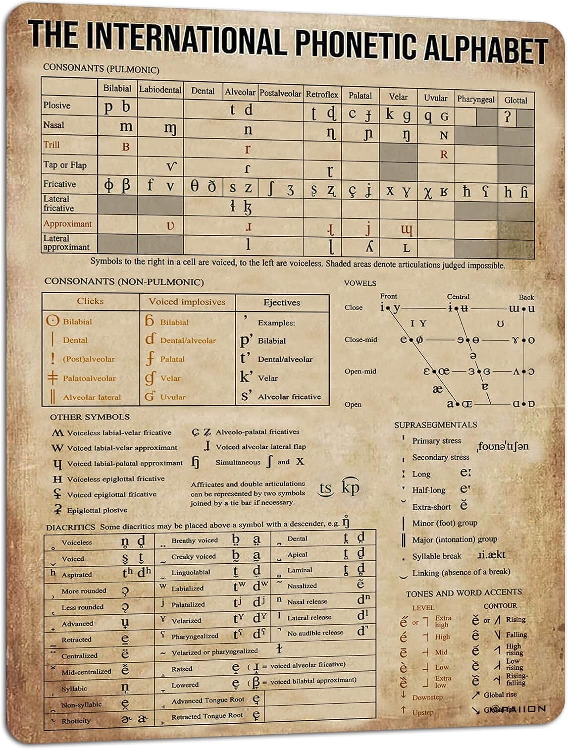 Vintage Tin Sign Phonetic Knowledge The International Phonetic Alphabet ...