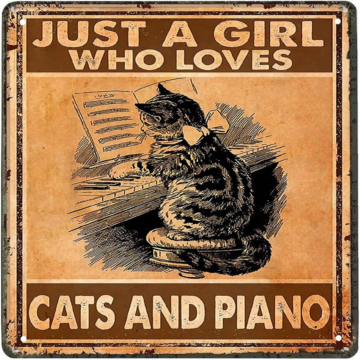 Vintage Tin Sign Piano Poster Aesthetic Piano Signs for Home Decor ...