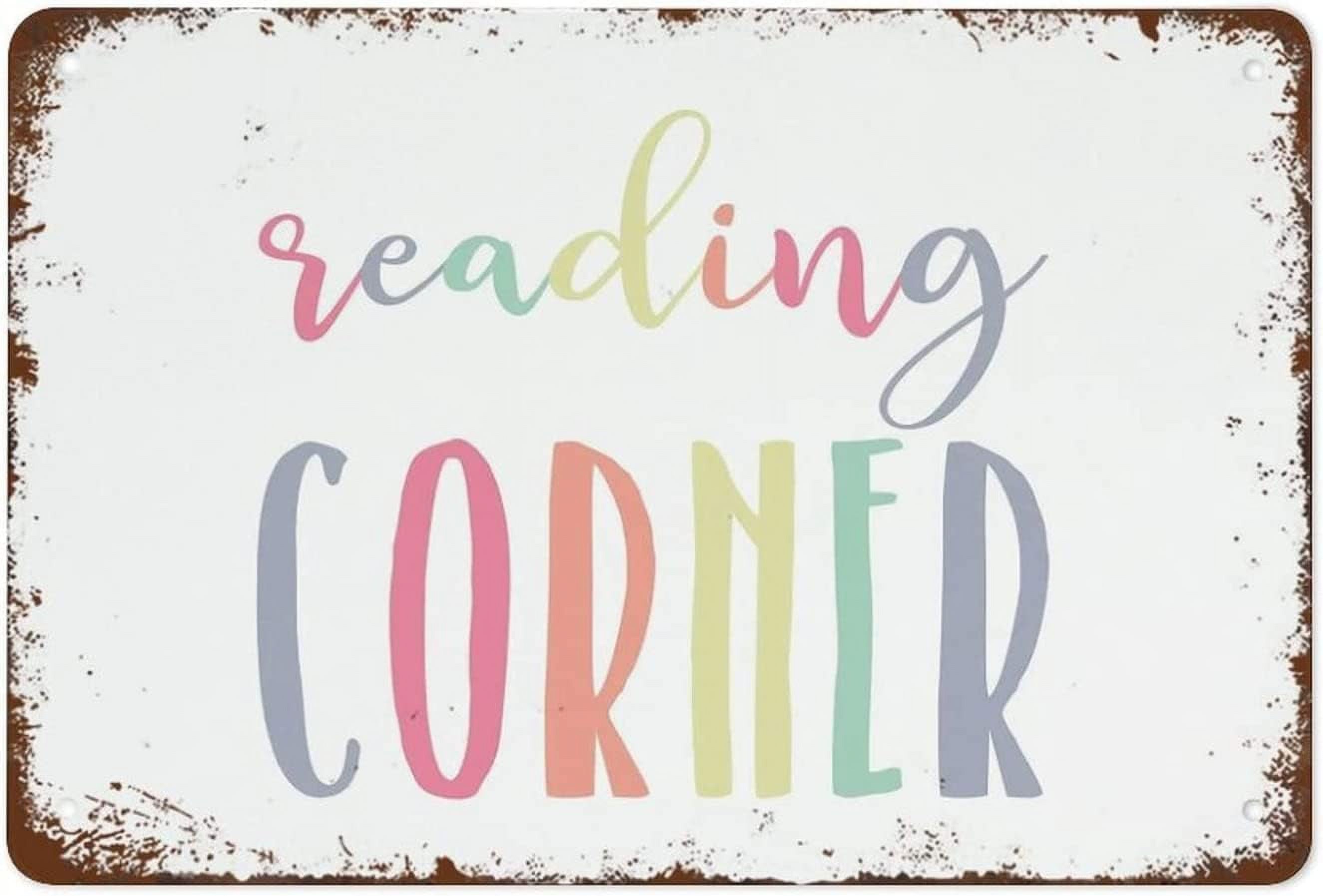Vintage Tin Sign Reading Corner Reading Corner Reading Corner Reading ...