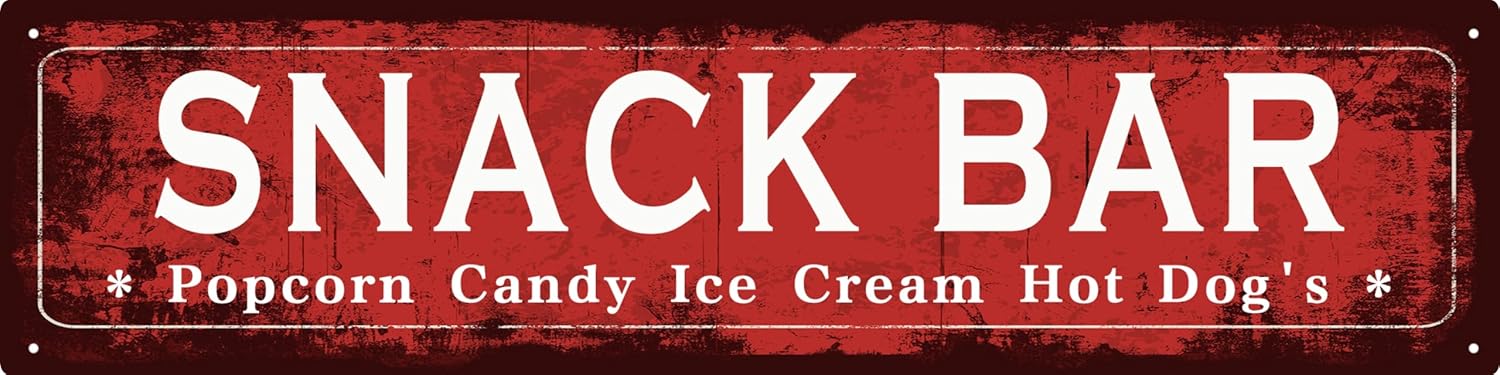 Vintage Tin Sign Retro Metal Snack Bar Signs Stylish Wall Art Plaques ...