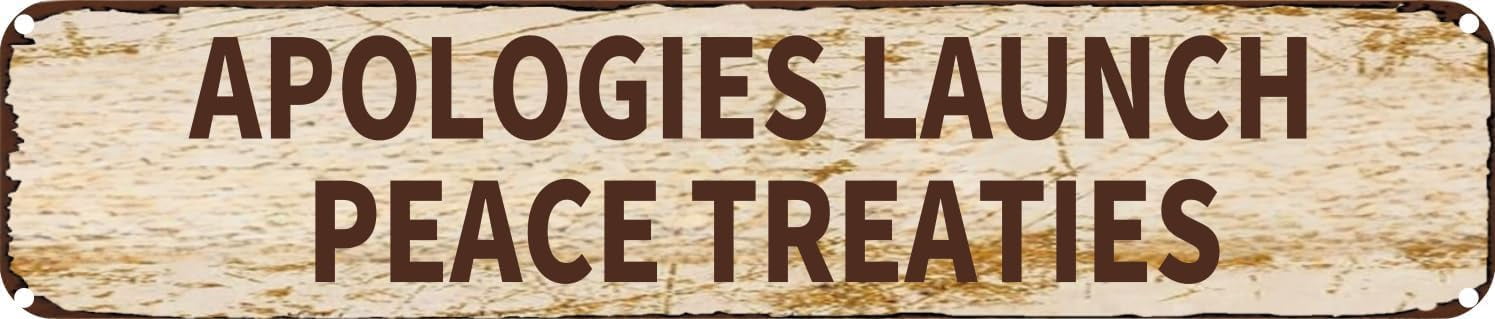 Vintage Tin Sign Retro Metal Wall Decor APOLOGIES LAUNCH PEACE TREATIES ...