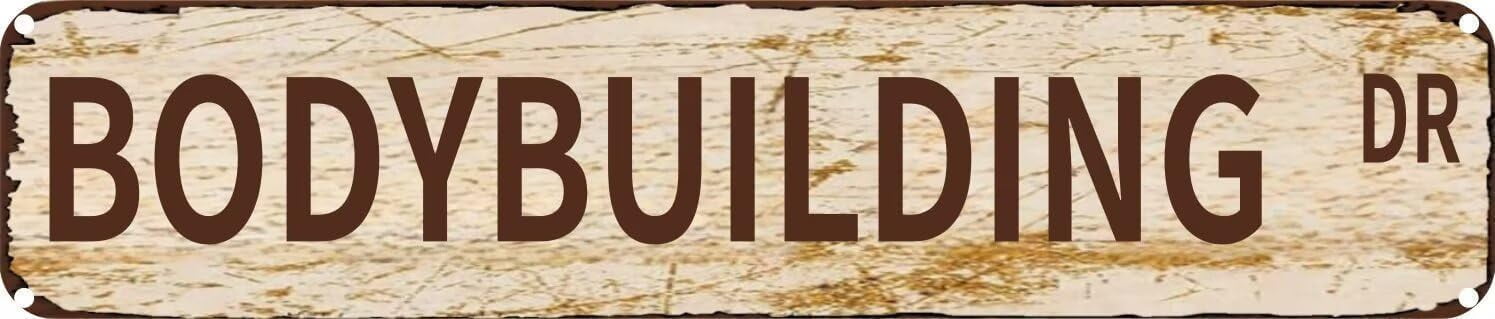 Vintage Tin Sign Retro Metal Wall Decor BODYBUILDING DR Rustic Aluminum ...