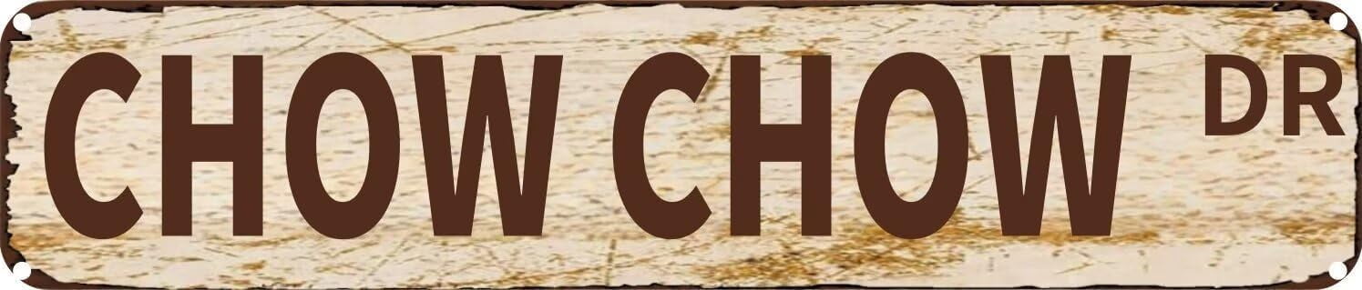 Vintage Tin Sign Retro Metal Wall Decor CHOW CHOW DR Rustic Aluminum ...