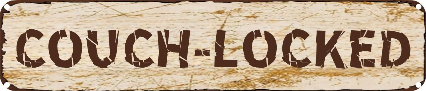 Vintage Tin Sign Retro Metal Wall Decor COUCH-LOCKED Rustic Aluminum ...