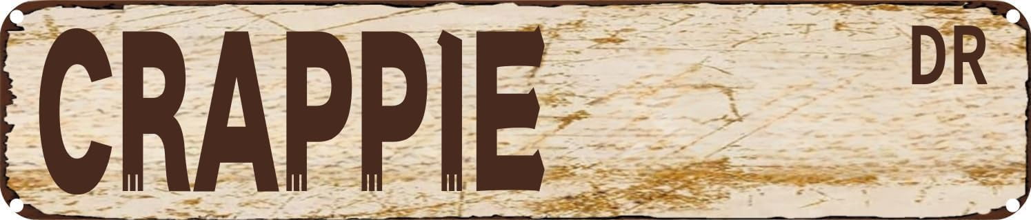 Vintage Tin Sign Retro Metal Wall Decor CRAPPIE DR Rustic Aluminum ...