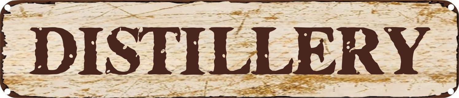 Vintage Tin Sign Retro Metal Wall Decor DISTILLERY Rustic Aluminum ...