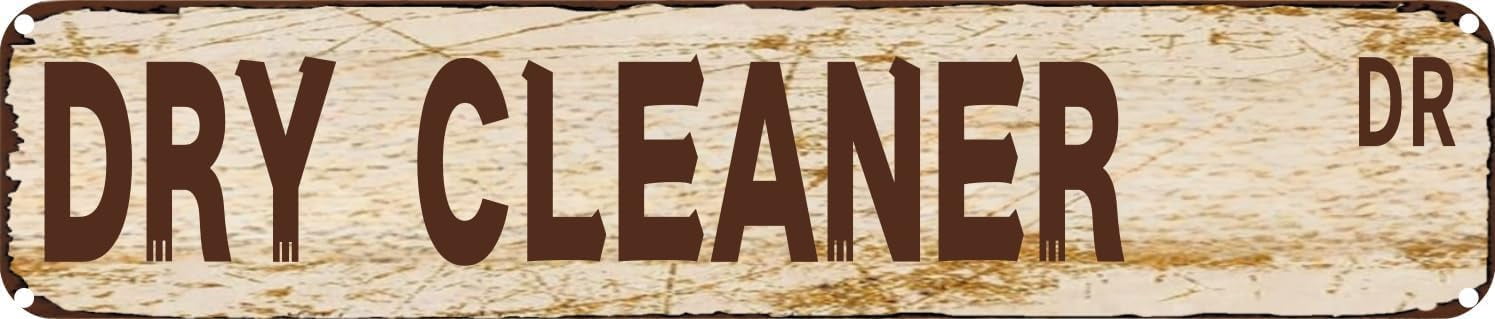 Vintage Tin Sign Retro Metal Wall Decor DRY CLEANER DR Rustic Aluminum ...