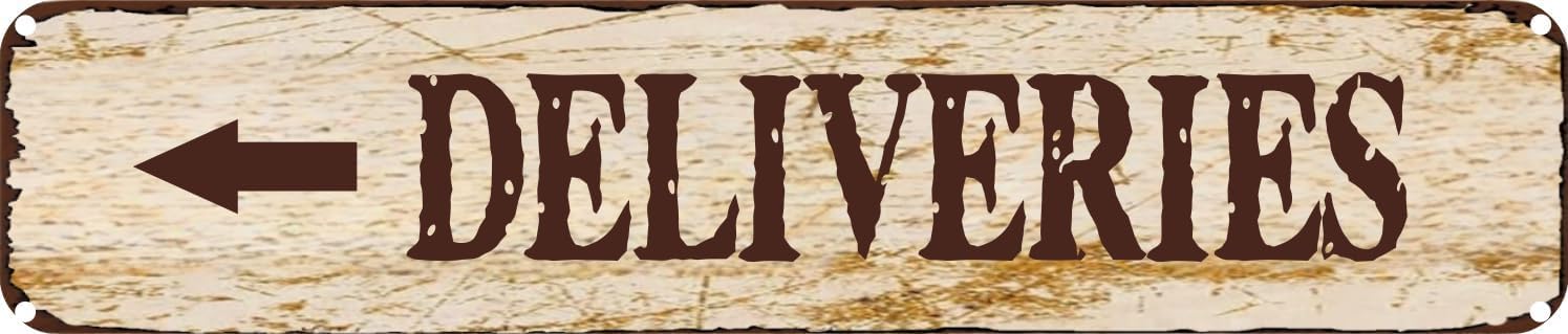Vintage Tin Sign Retro Metal Wall Decor Deliveries With Right Rustic ...