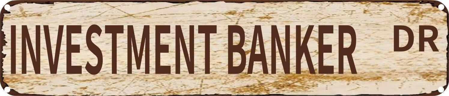 Vintage Tin Sign Retro Metal Wall Decor INVESTMENT BANKER DR Rustic ...