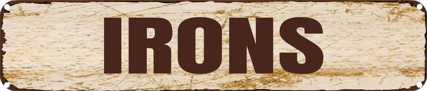 Vintage Tin Sign Retro Metal Wall Decor IRONS Rustic Aluminum Plaque ...