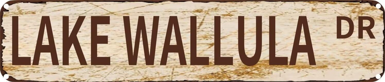 Vintage Tin Sign Retro Metal Wall Decor LAKE WALLULA DR Rustic Aluminum ...