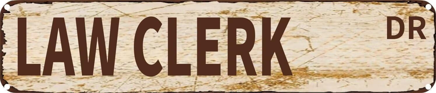 Vintage Tin Sign Retro Metal Wall Decor LAW CLERK DR Rustic Aluminum ...