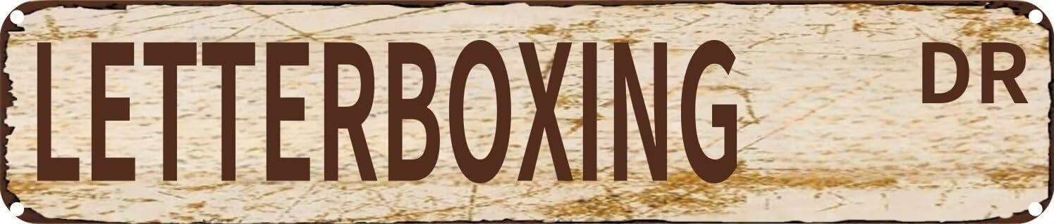 Vintage Tin Sign Retro Metal Wall Decor LETTERBOXING DR Rustic Aluminum ...