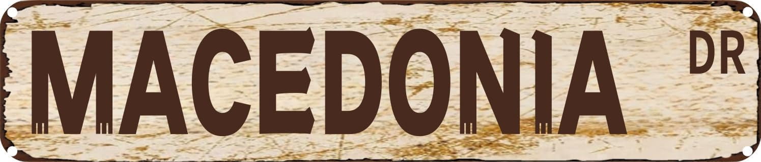 Vintage Tin Sign Retro Metal Wall Decor MACEDONIA DR Rustic Aluminum ...