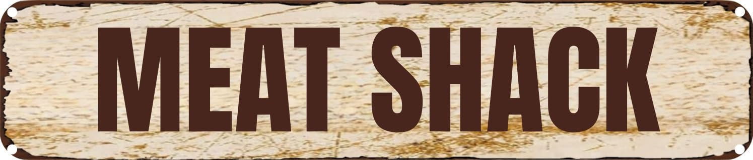 Vintage Tin Sign Retro Metal Wall Decor MEAT SHACK Rustic Aluminum ...