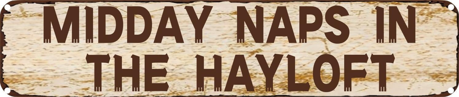 Vintage Tin Sign Retro Metal Wall Decor MIDDAY NAPS IN THE HAYLOFT ...
