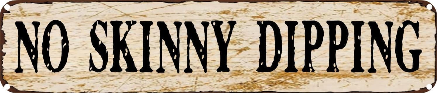 Vintage Tin Sign Retro Metal Wall Decor No Skinny Dipping Rustic ...