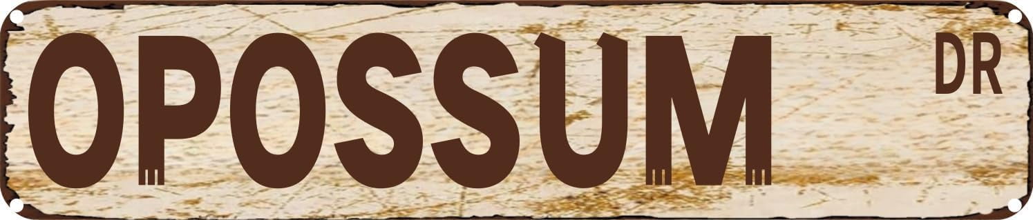 Vintage Tin Sign Retro Metal Wall Decor OPOSSUM DR Rustic Aluminum ...
