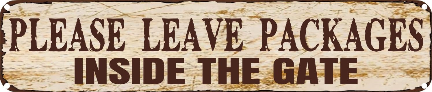 Vintage Tin Sign Retro Metal Wall Decor Please Leave Packages Inside ...