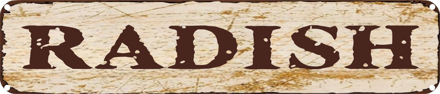 Vintage Tin Sign Retro Metal Wall Decor RADISH Rustic Aluminum Plaque ...