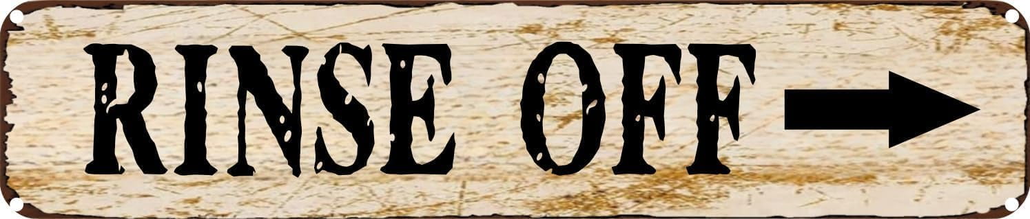 Vintage Tin Sign Retro Metal Wall Decor Rinse Off With Arrow Rustic ...