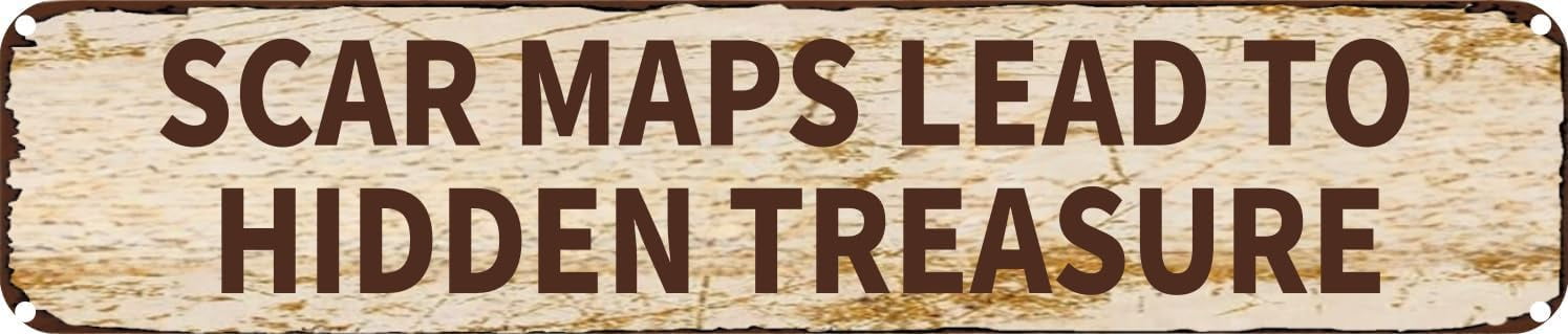 Vintage Tin Sign Retro Metal Wall Decor SCAR MAPS LEAD TO HIDDEN ...