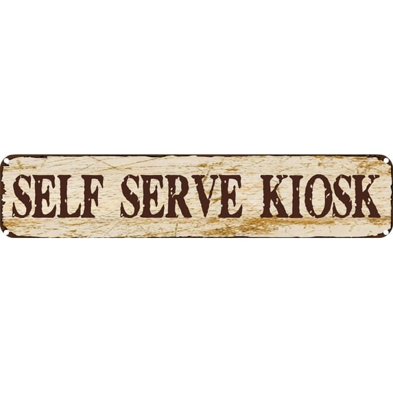 Vintage Tin Sign Retro Metal Wall Decor SELF SERVE KIOSK Rustic ...