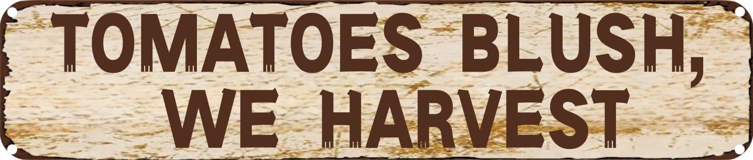Vintage Tin Sign Retro Metal Wall Decor TOMATOES BLUSH,WE HARVEST ...