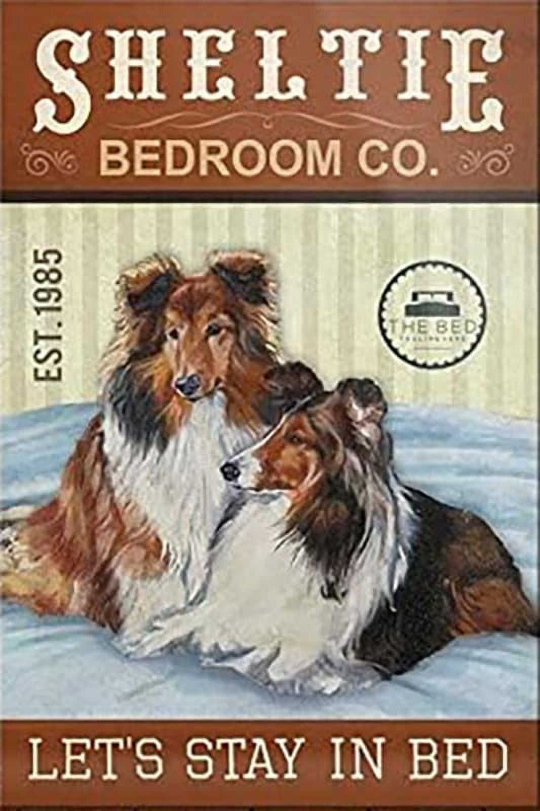 Vintage Tin Sign Sheltie Bedroom Retro Wall Decor For Home Cafes Office Store Pubs Club Sign ...