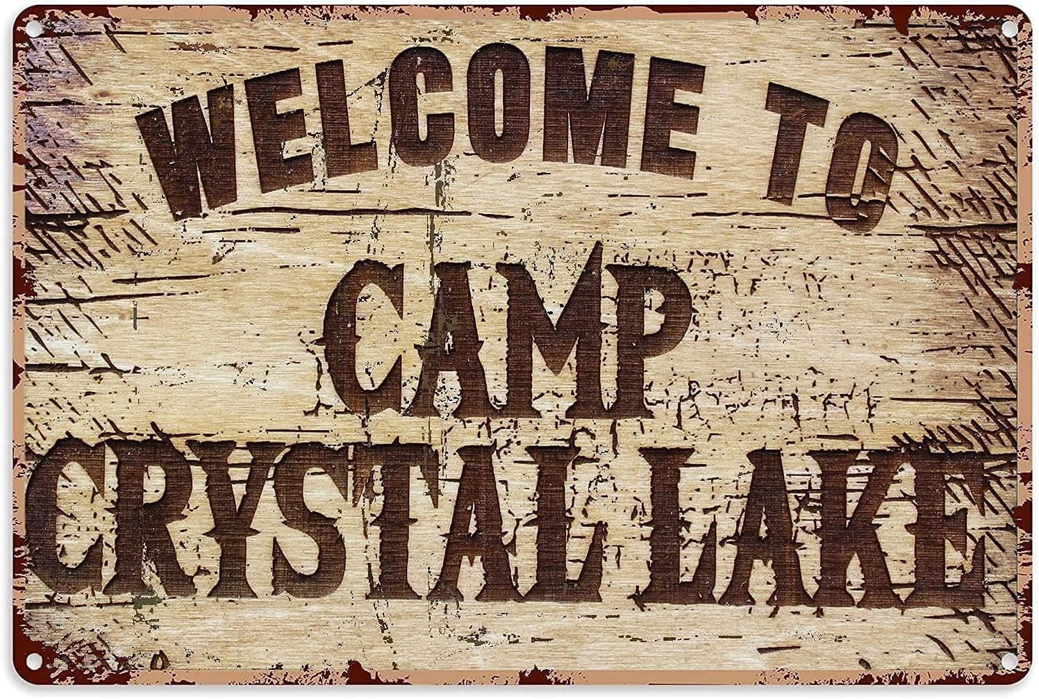 Vintage Tin Sign Welcome To Camp Crystal Lake Party Horror Poster 8x12Inches - Walmart.com
