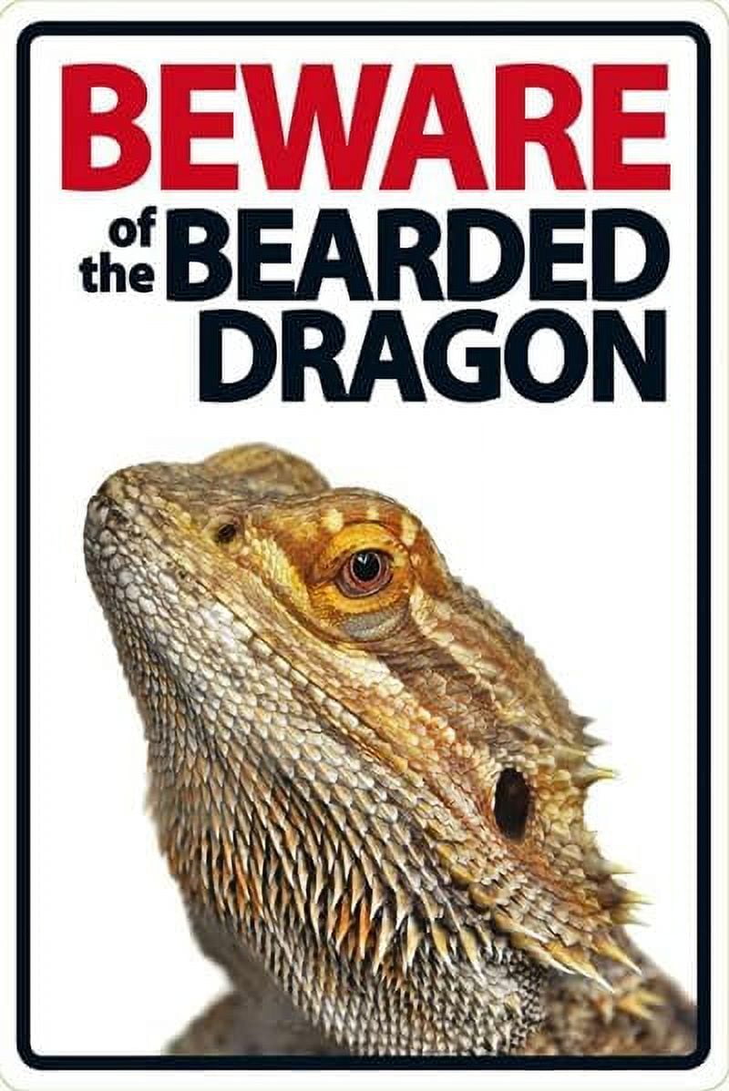 Vintage Tin Signs Beware of The Bearded Dragon Rustic Tin Sign Wall ...