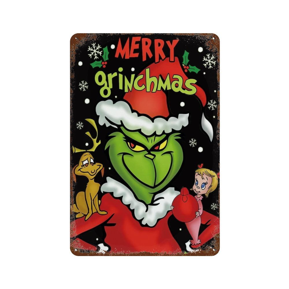 Vintage Tin Signs Grinch Retro Metal Sign Retro Garage Poster Bar Wall ...