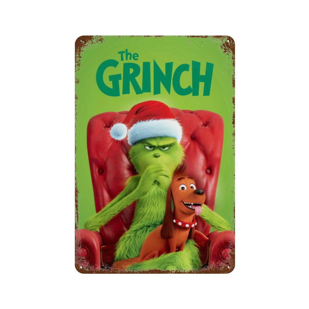 Vintage Tin Signs Grinch Retro Metal Sign Retro Garage Poster Bar Wall ...