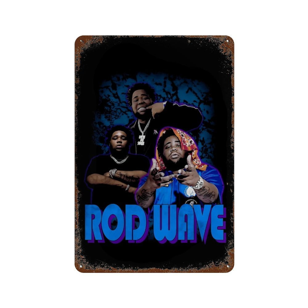 Vintage Tin Signs Rod Wave Retro Metal Sign Retro Garage Poster Bar ...