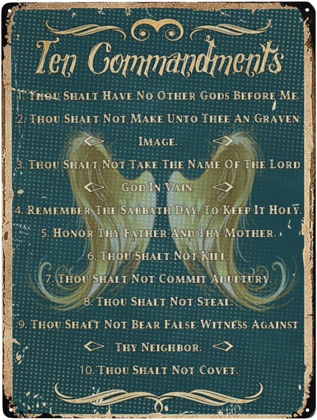 Man Cave 10 Commandments Poster Paleo Hebrew Ten Commandments In New