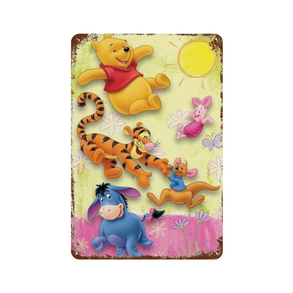 Vintage Tin Signs Winnie The Pooh Retro Metal Sign Retro Garage Poster ...