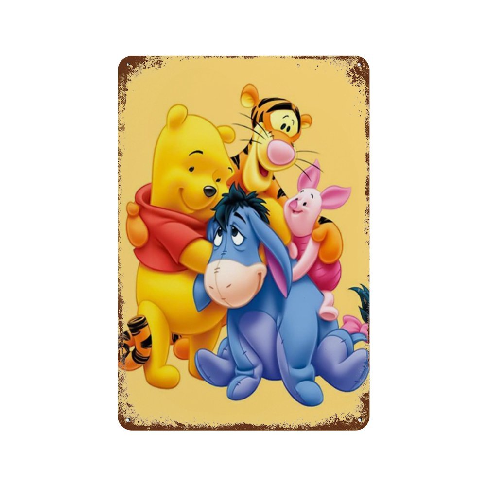 Vintage Tin Signs Winnie The Pooh Retro Metal Sign Retro Garage Poster ...