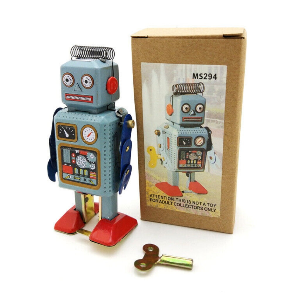 Vintage Tin Toy Space Robot Collectors Retro Style Wind Up Clockwork ...