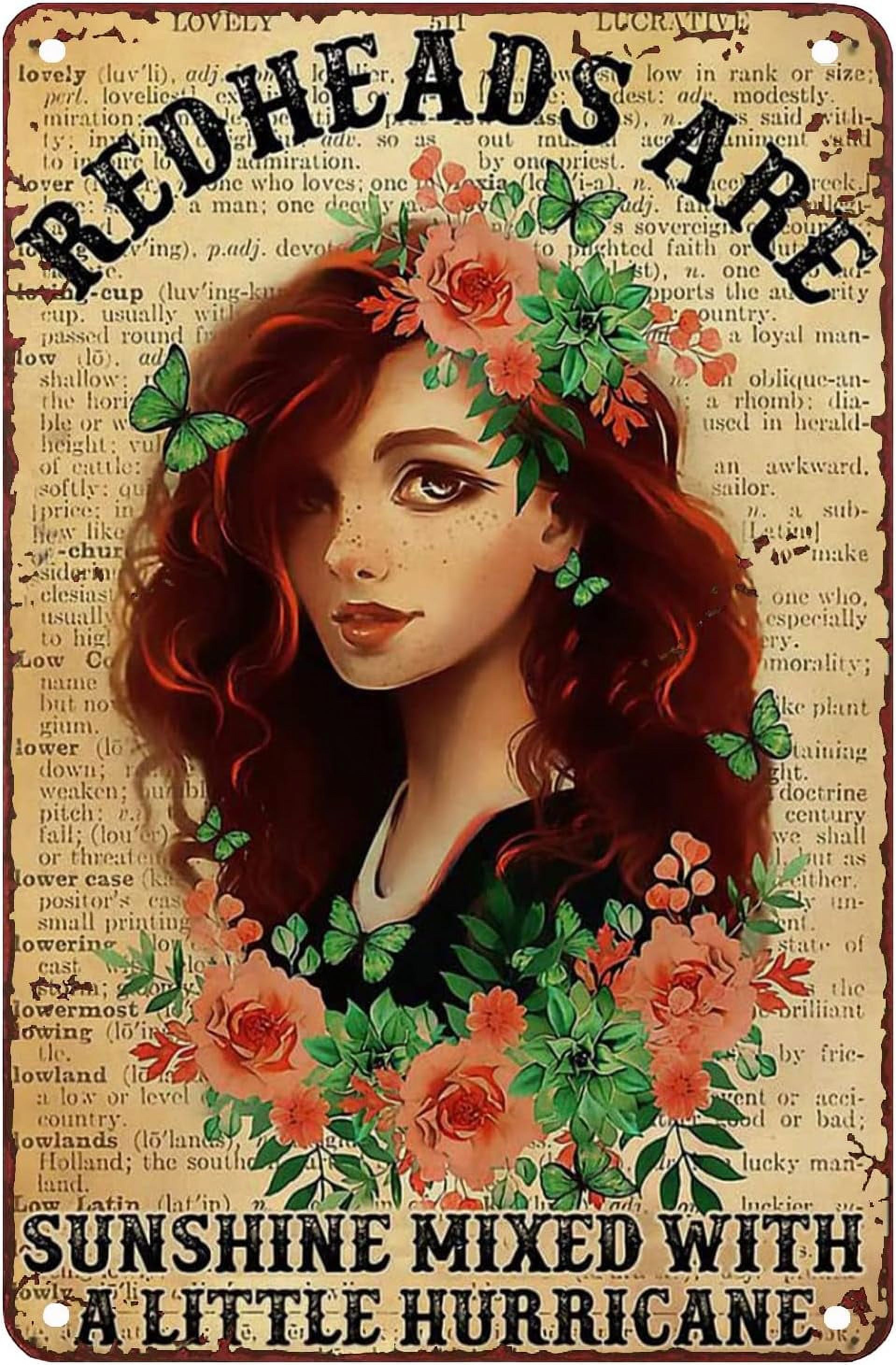 Vintage Tin Wall Decor Redheads Are Sunshine Redheads Country Girl Sign ...