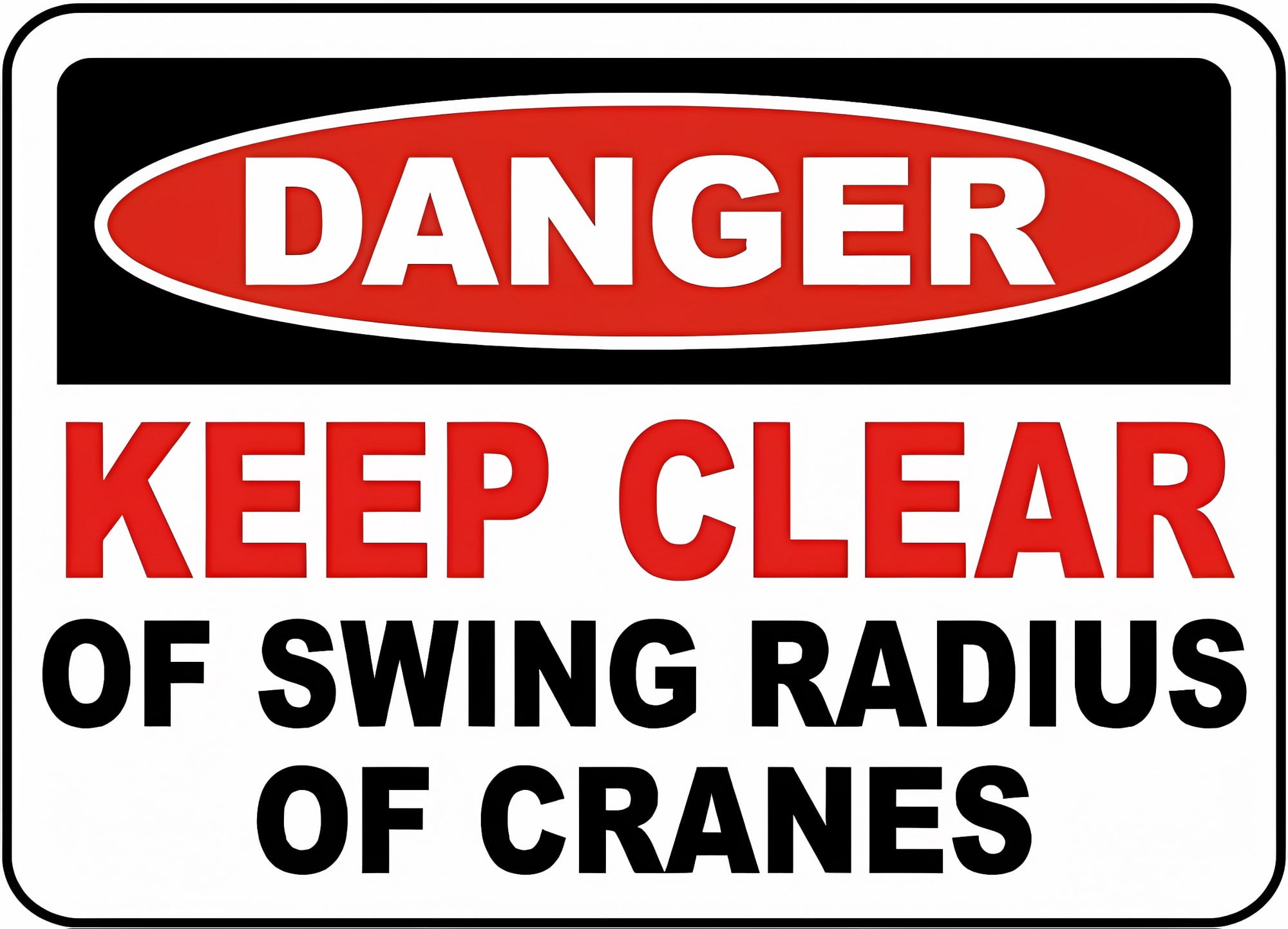Vintage Tin Warning Sign Keep Clear of Swing Radius of Cranes - 8"x12 ...