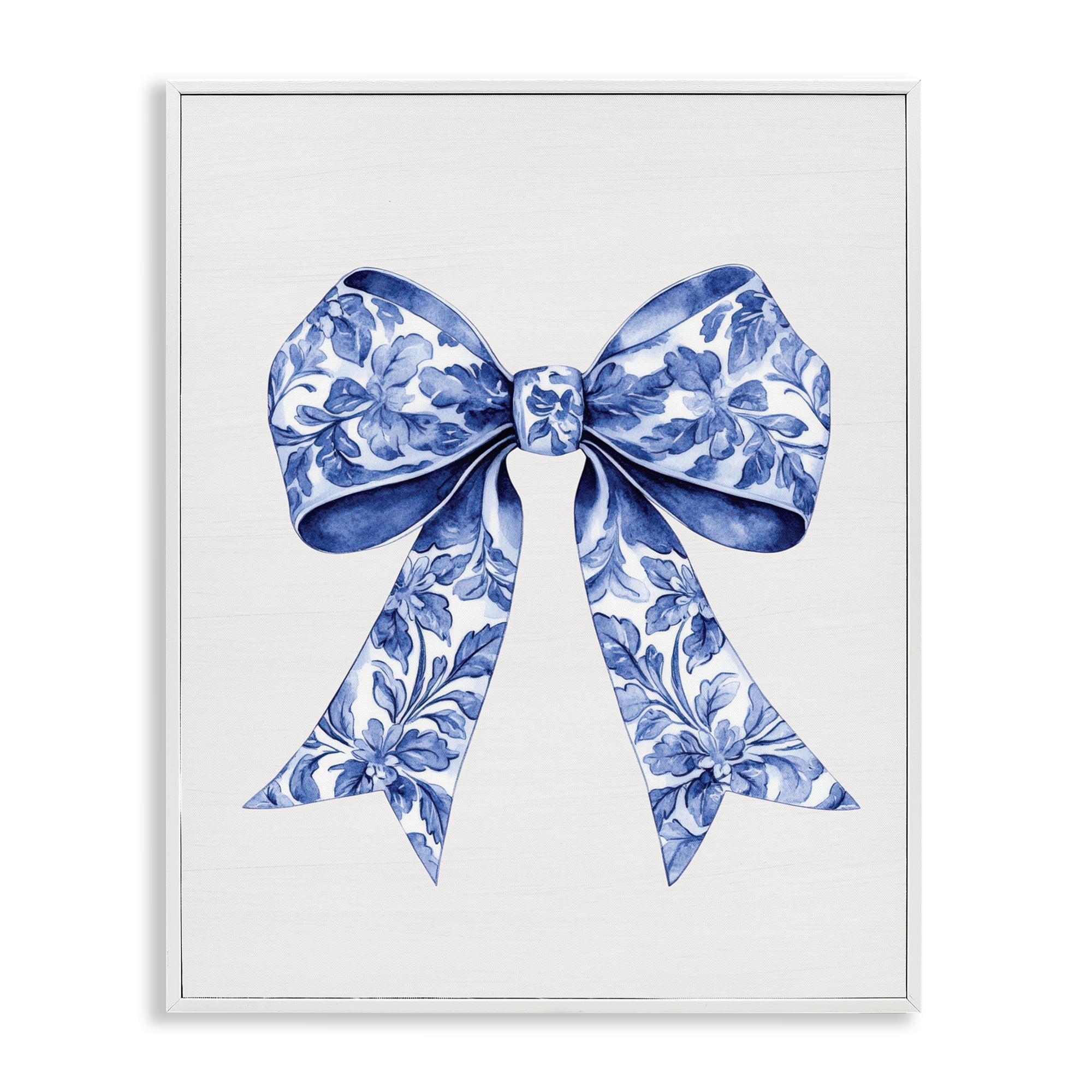 Vintage Toile Flower Ribbon White Framed Giclee Art, design by Lettered ...
