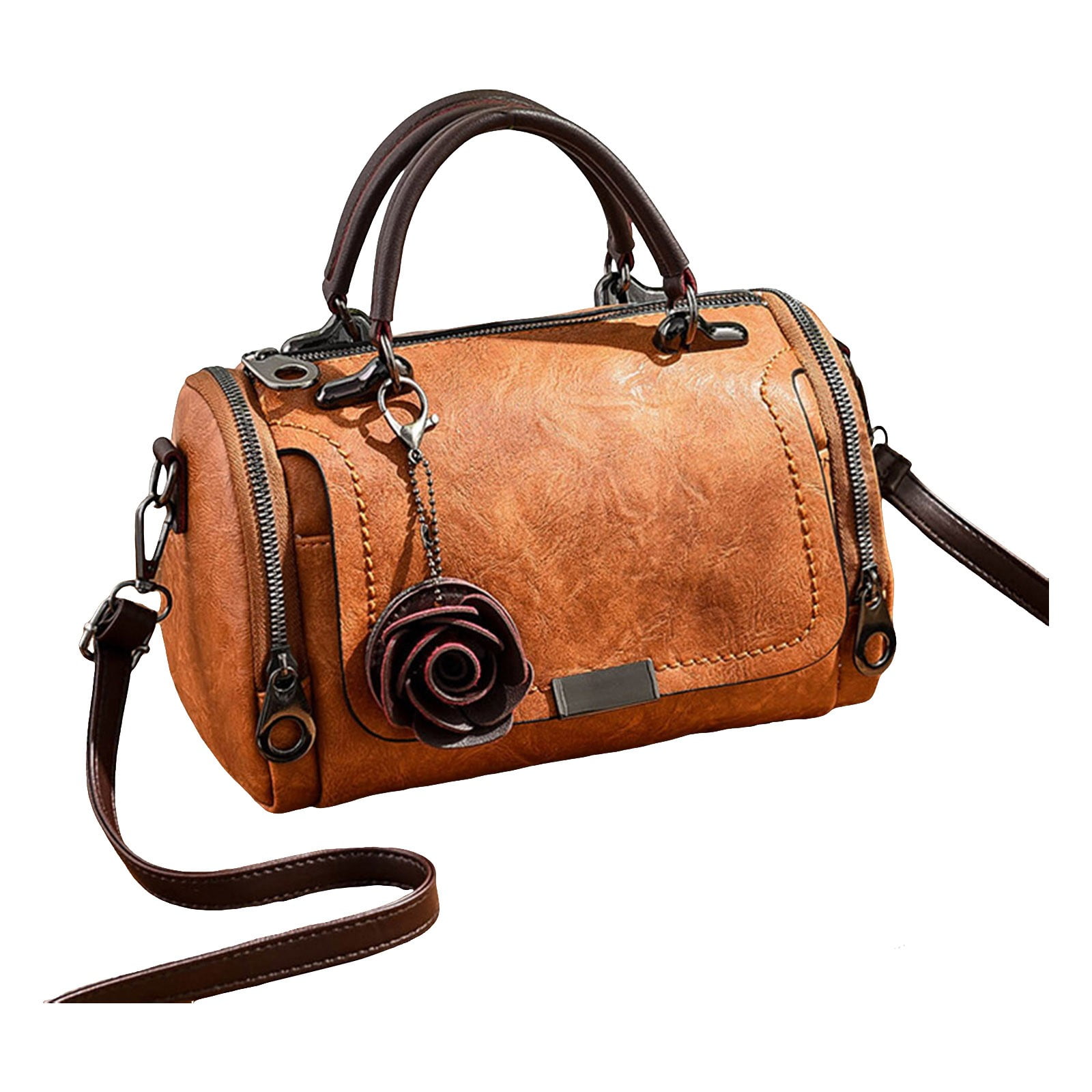 Vintage Top Handle Crossbody Bags for Women Rose Retro Leather Small ...