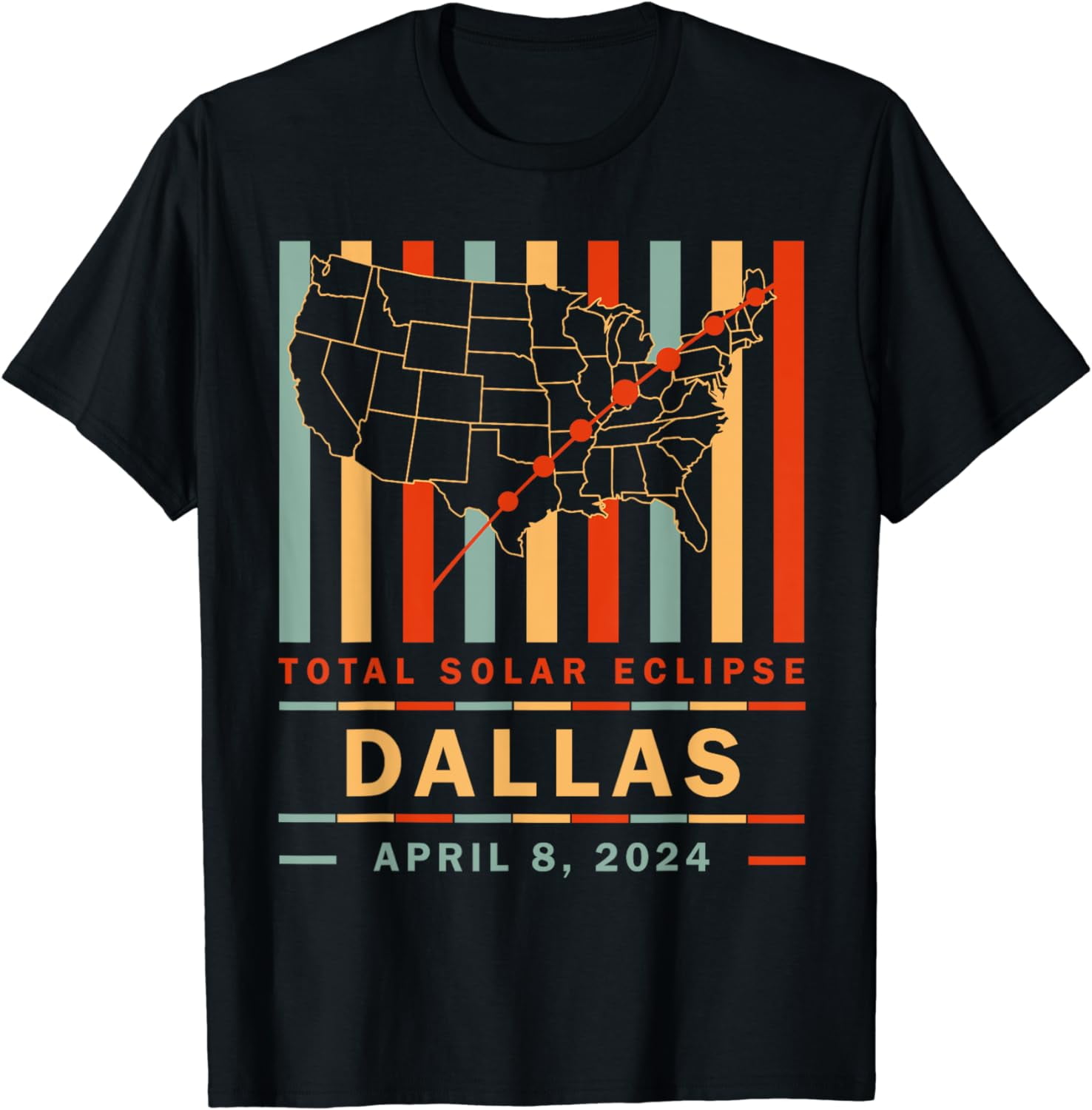 Vintage Total Solar Eclipse 2024 Dallas T-Shirt - Walmart.com