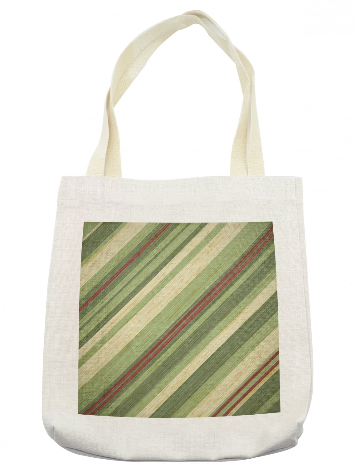 Vintage Tote Bag, Red Green Diagonal Stripes on Old Aged Design Grungy ...