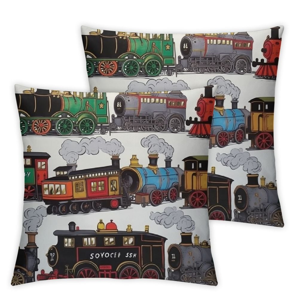 Vintage Train Bedding Set Twin Size Cartoon Train Car Fitted for Kids Boys Girls Room Decor ...